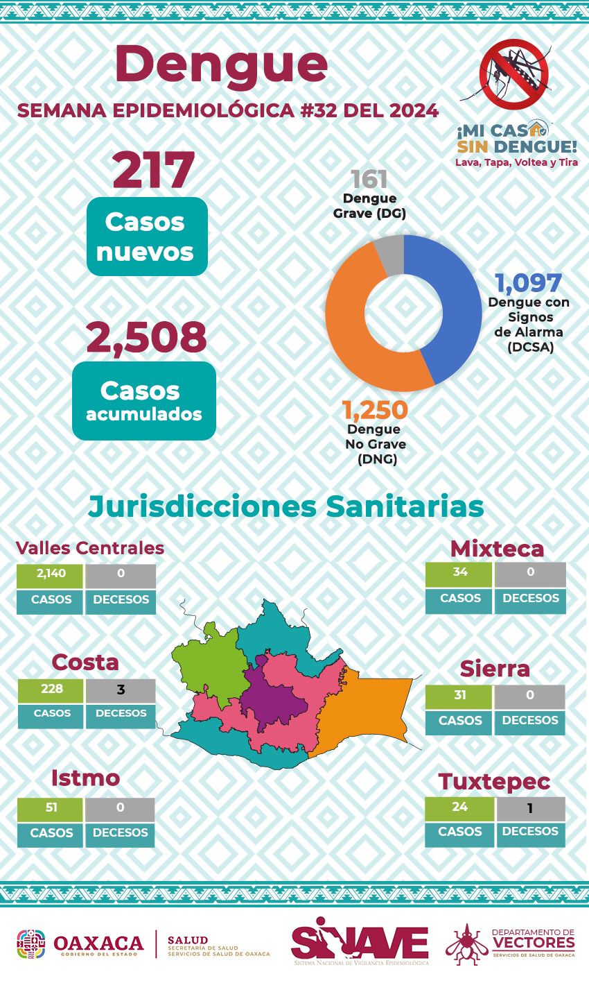 Suma Oaxaca 2 mil 508 casos confirmados de dengue – Coordinación de Comunicación Social del ...